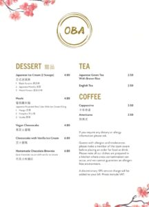 Our Menu - Oba Korean&Japanese Kitchen & Bar