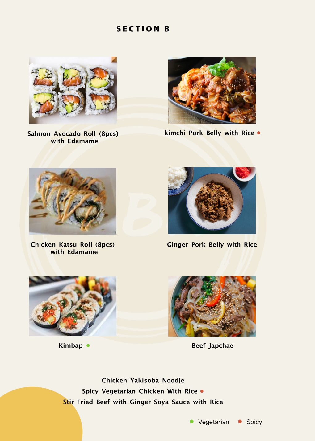 Our Menu - Oba Korean&Japanese Kitchen & Bar